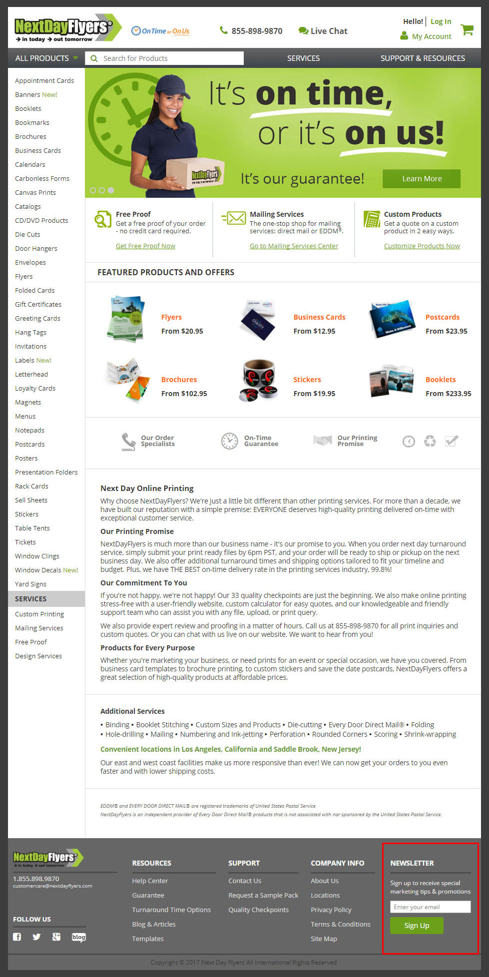 How to Sign Up for Newsletter - NextDayFlyers Help Center
