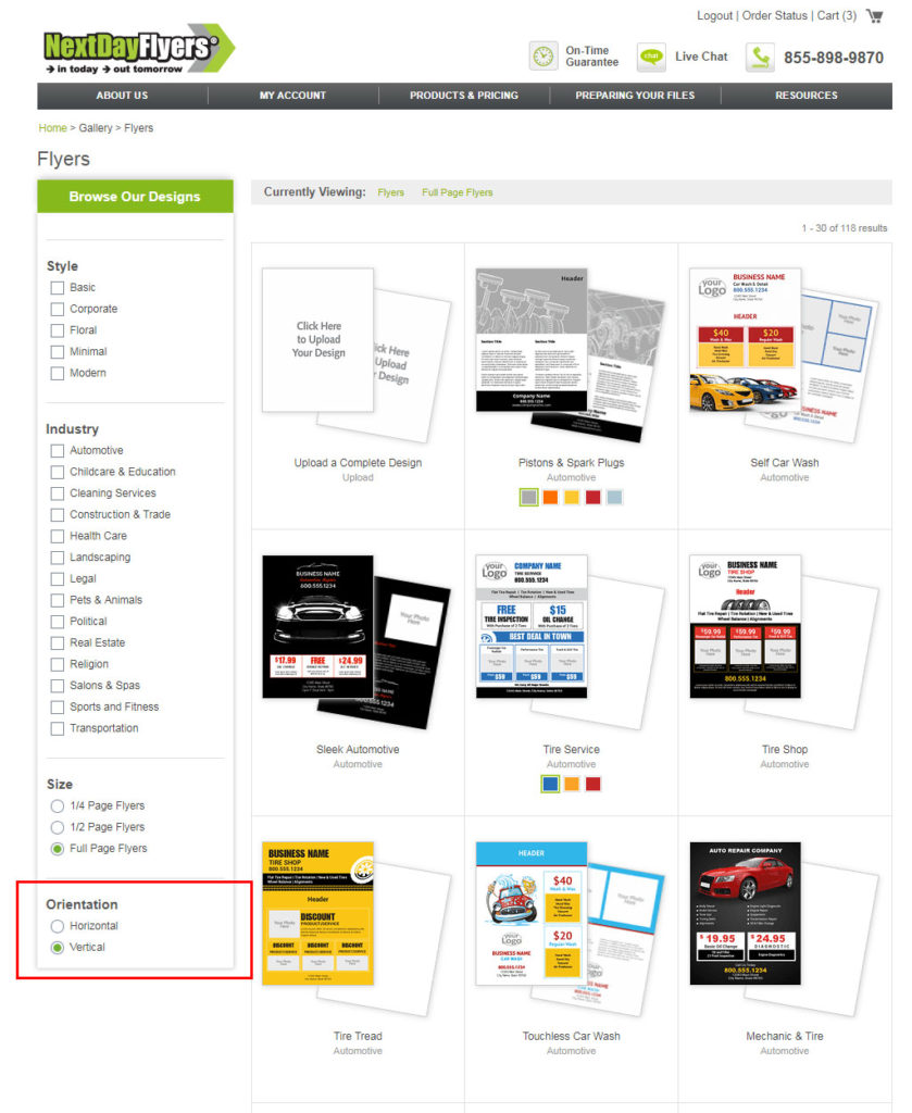How do I set the product orientation in the design tool ...